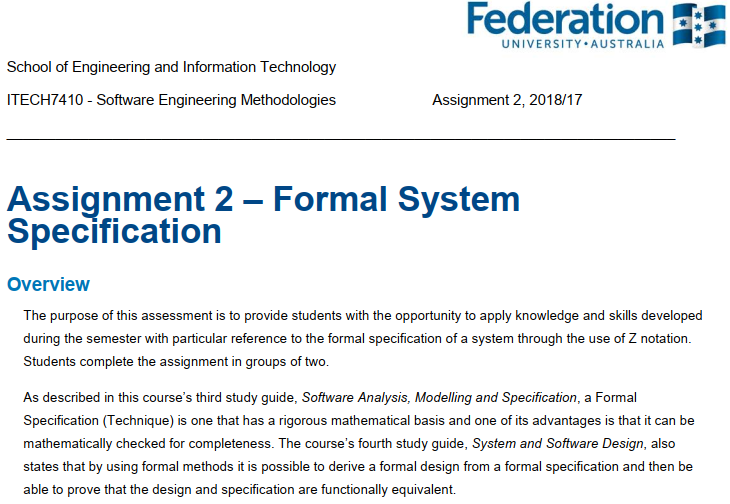 Itech 7410 Software Engineering Methodologies Assignment Help